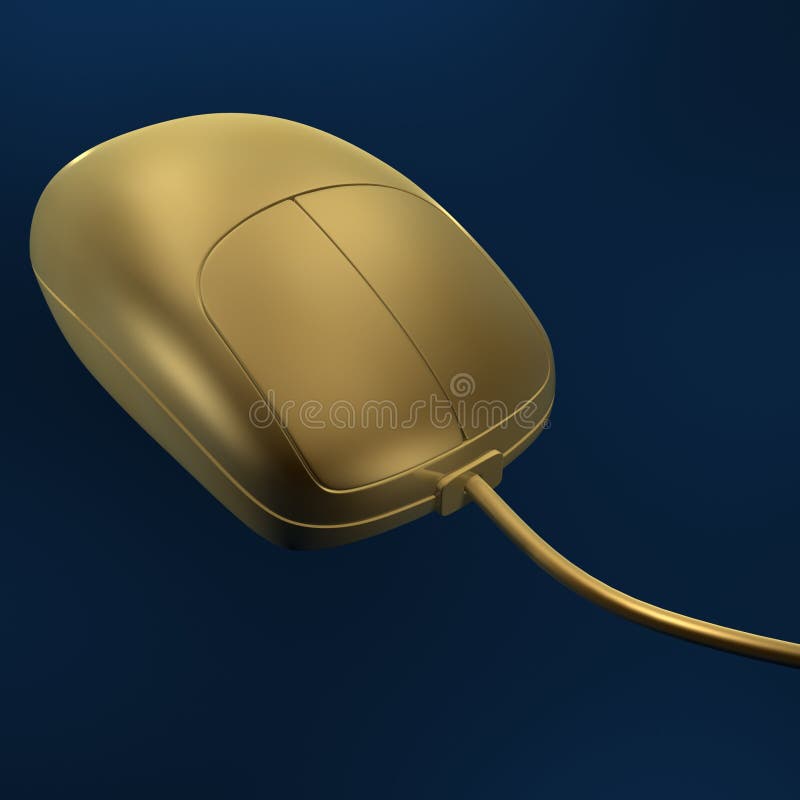 Golden mouse stock image. Image of click, desk, luxury - 1063713