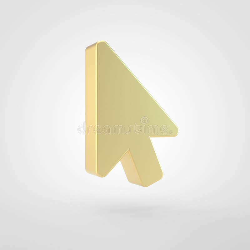 Mouse Pointer Icon. Golden Mouse Pointer Symbol on Matte Gold Plate ...