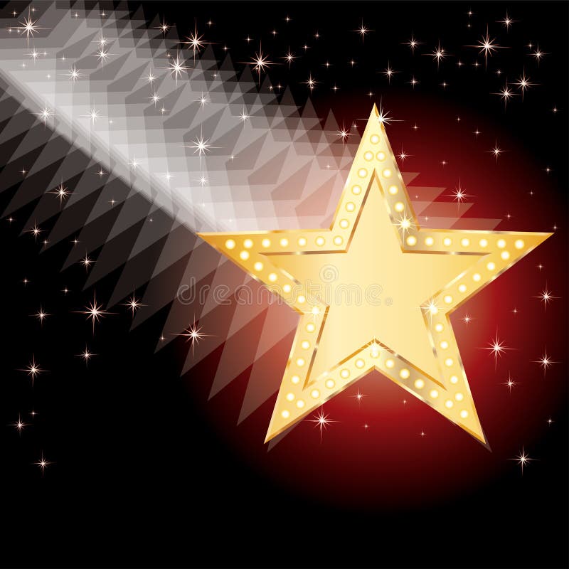 Golden moving star stock vector. Illustration of glow - 17261796