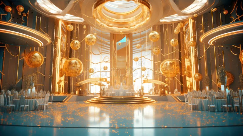 The Golden Multi-level Stage Generative AI Stock Illustration ...