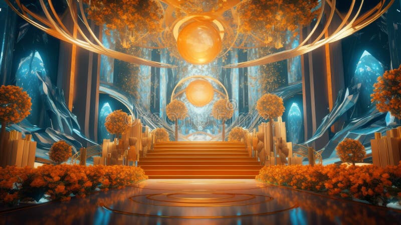 The Golden Multi-level Stage Inner View Generative AI Stock ...