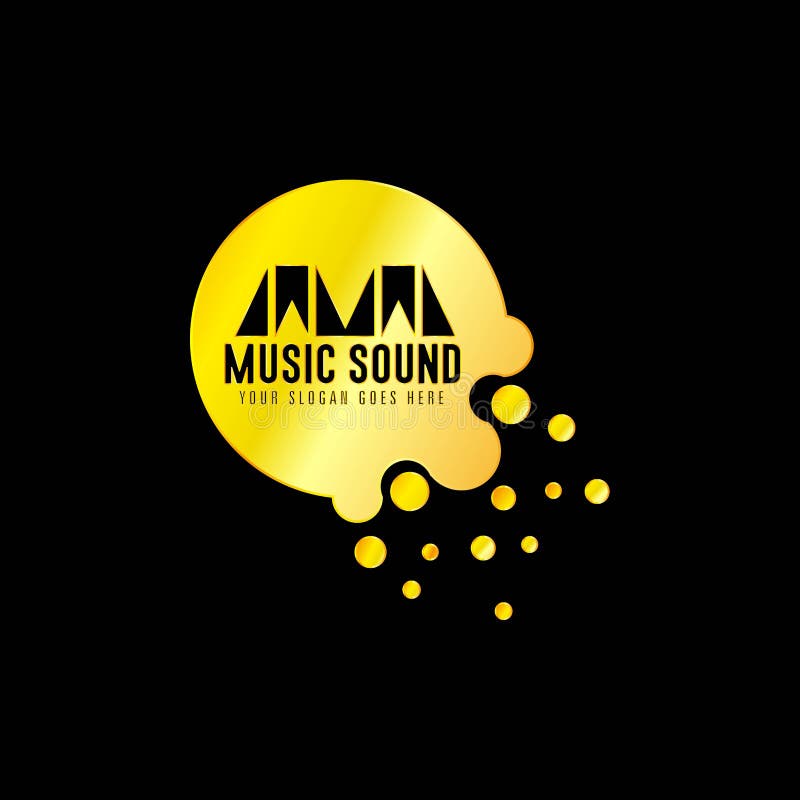 Music Emblem with Golden Background Stock Vector - Illustration of ...