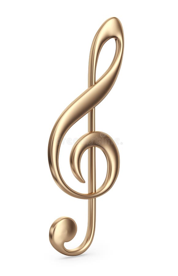 Golden music note. 3D Icon stock illustration. Illustration of gold ...