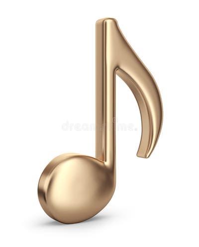Golden music note. 3D Icon stock illustration. Illustration of gold ...