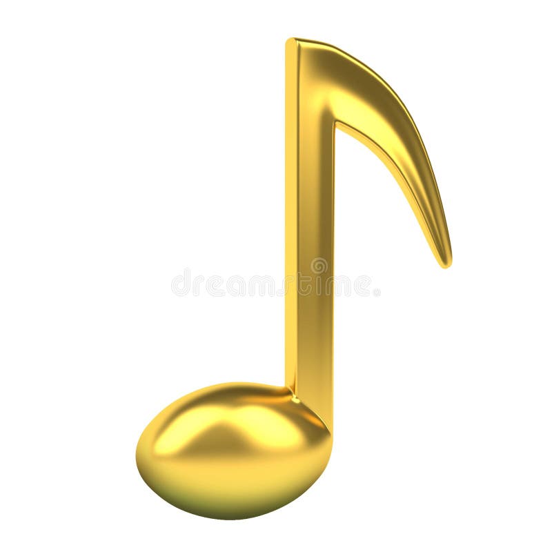 Golden music note. 3D Icon stock illustration. Illustration of gold ...