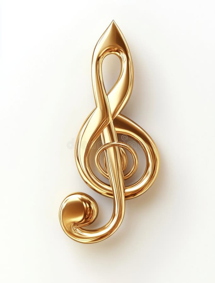 A Golden Music Note Icon Displayed on a White and Yellow Background ...