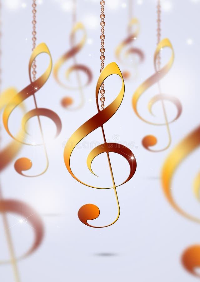 Golden Music Notes stock illustration. Illustration of bokeh - 64073734