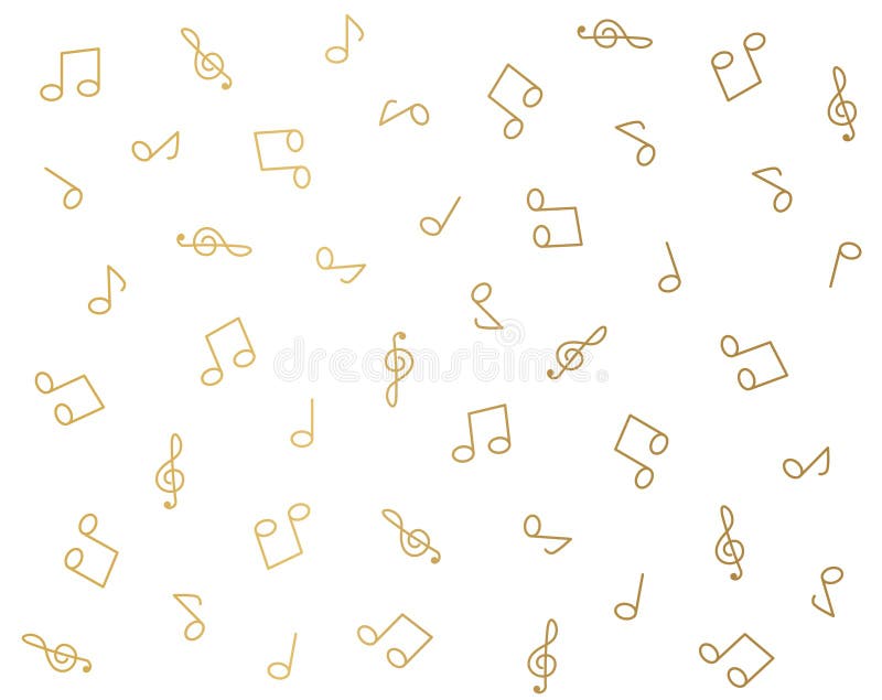 Golden music notes pattern stock vector. Illustration of acoustic ...