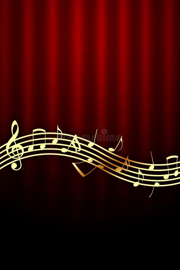 Red Music Notes Background