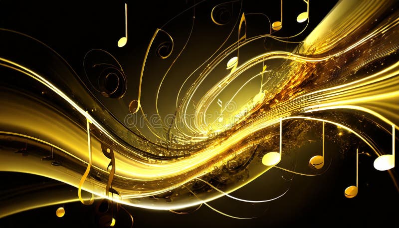 Golden Music Notes and Tones Stock Illustration - Illustration of ...