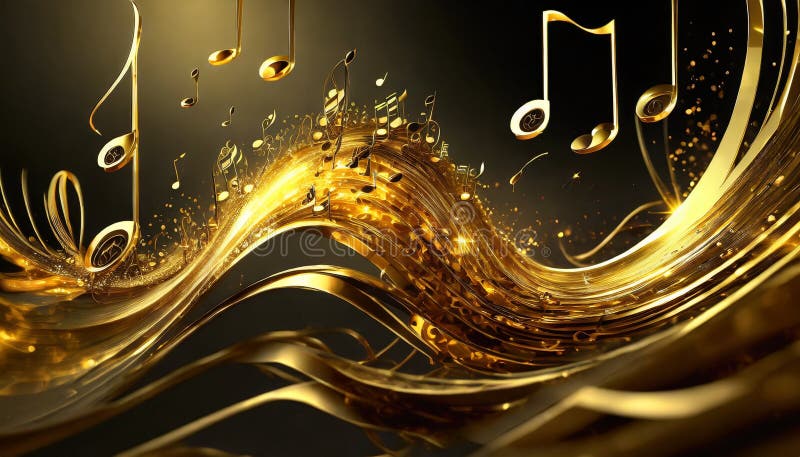 Golden Music Notes and Tones Stock Illustration - Illustration of ...