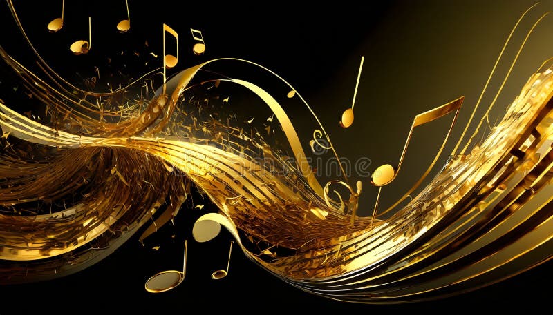 Golden Music Notes and Tones Stock Illustration - Illustration of ...