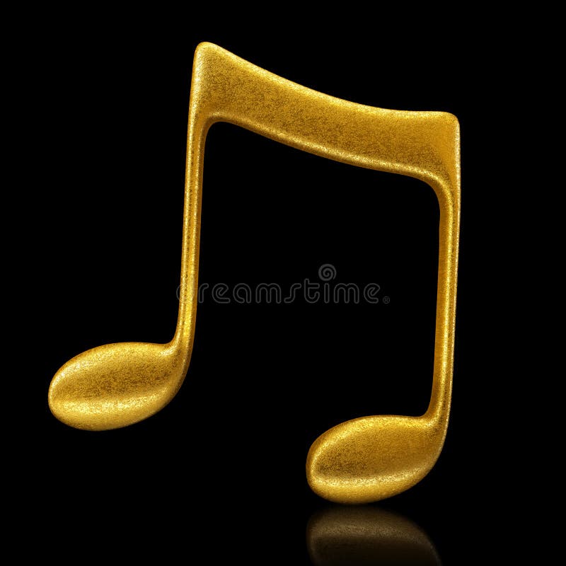 Golden Musical Note - 3d Render Stock Illustration - Illustration of ...
