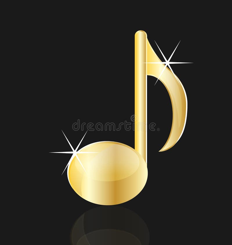 Golden Musical Note Isolated Vector Stock Vector - Illustration of ...