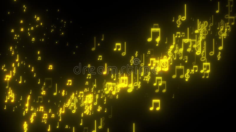 Golden musical notes stock illustration. Illustration of flashing ...