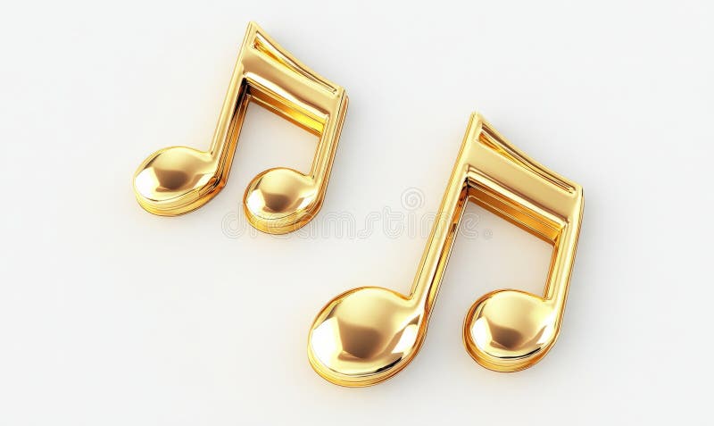 Golden Musical Notes on a White Background Stock Illustration ...
