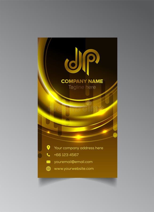 Golden Name Card Design in Vector Art Stock Illustration - Illustration ...