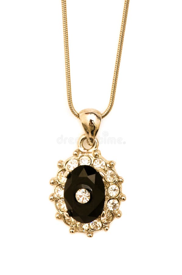 Golden necklace isolated stock photo. Image of jewelry - 7637864