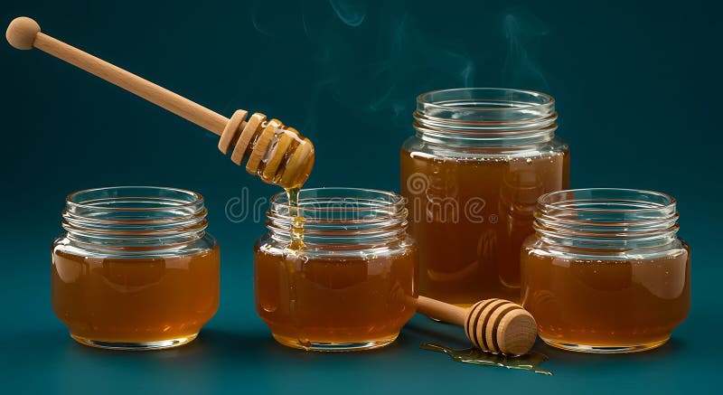 Golden Nectar Cascade in Rustic Jars - Generated Using Ai Stock ...