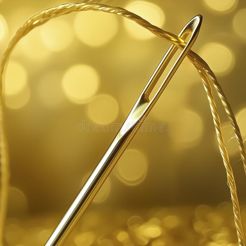 Needle Golden Thread Stock Illustrations – 663 Needle Golden Thread ...