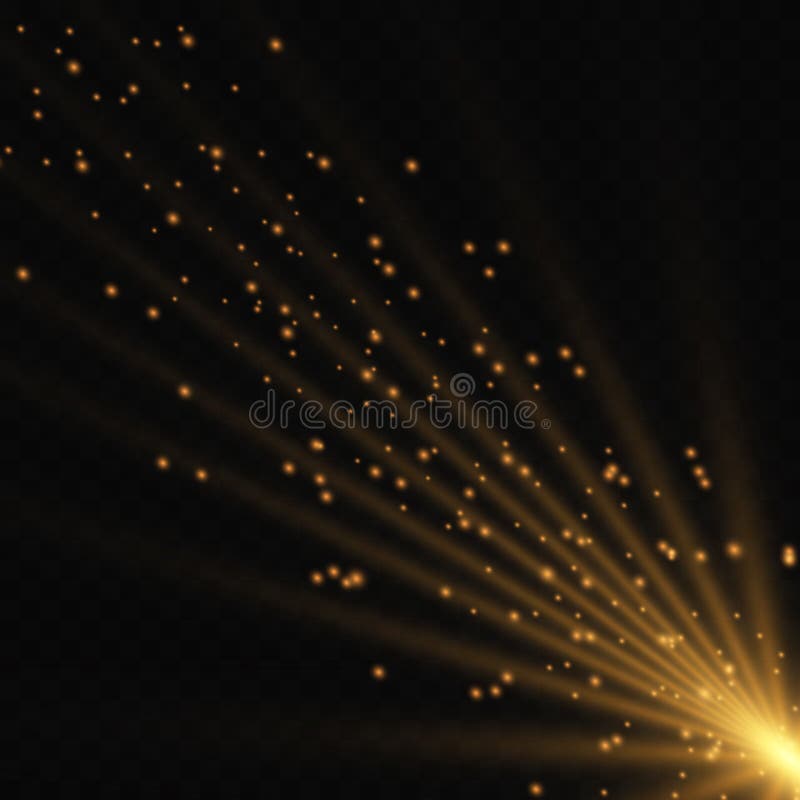 Golden Neon Flash, Explosion of Light with Glitter and Dust on ...