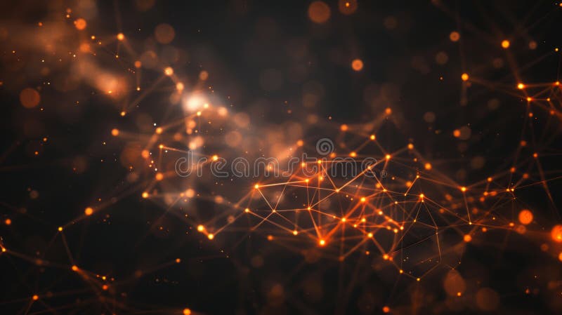Golden Network Abstract Background, Connection Structure Digital ...