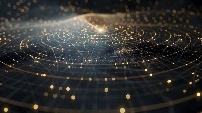 Golden Network Abstract 3D Background Stock Illustration - Illustration ...