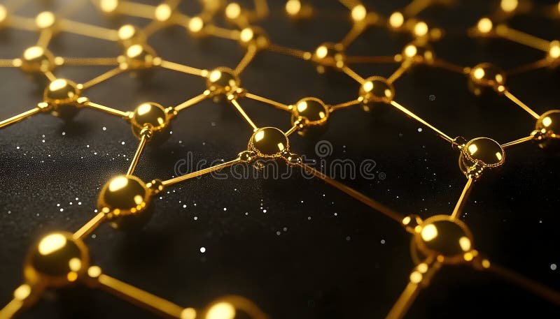 Golden Network Connection stock illustration. Illustration of concept ...