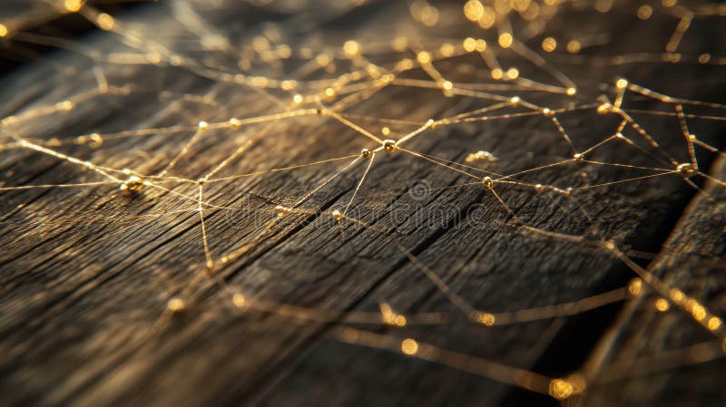 Golden Network Connections Dark Surface Stock Photos - Free & Royalty ...