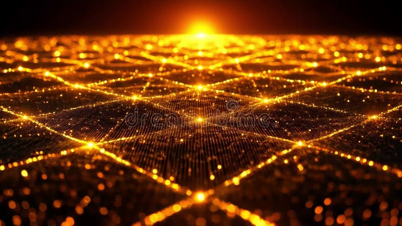 Golden Network Sunrise Abstract Background Stock Footage - Video of ...