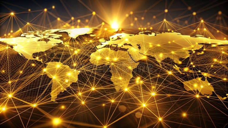 Golden Networked World a Connected Global Landscape, Global Network ...