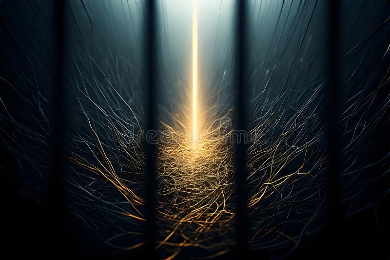 Golden Neural or Root Network in Abstract Style on Dark Background ...