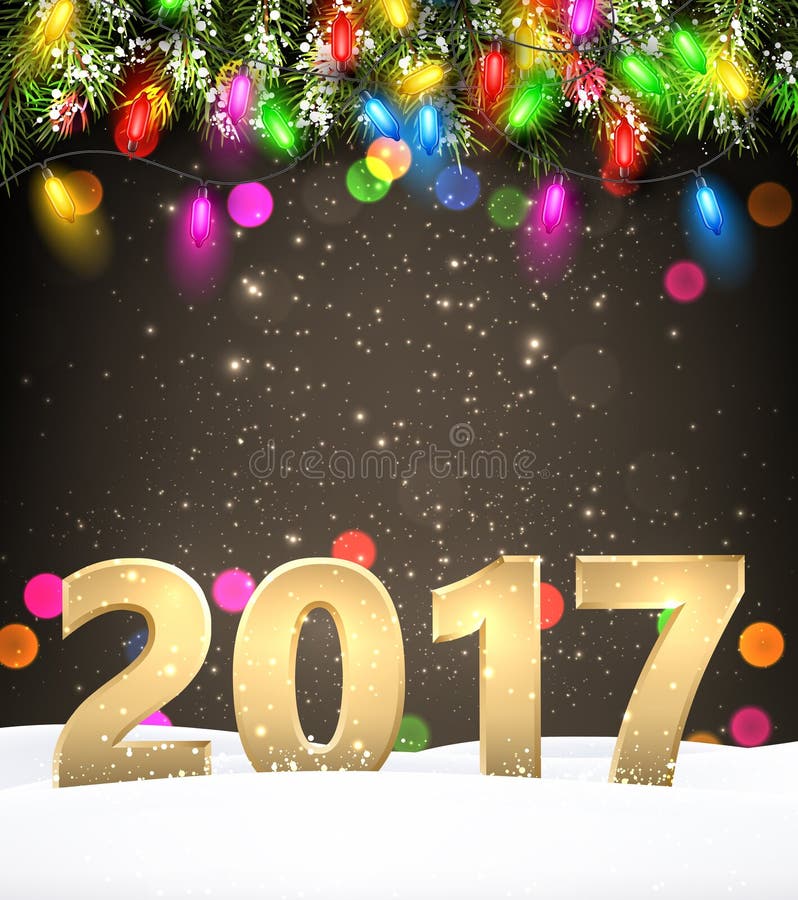 Golden 2017 Graphic Gold 2017 3d Render Stock Illustration ...