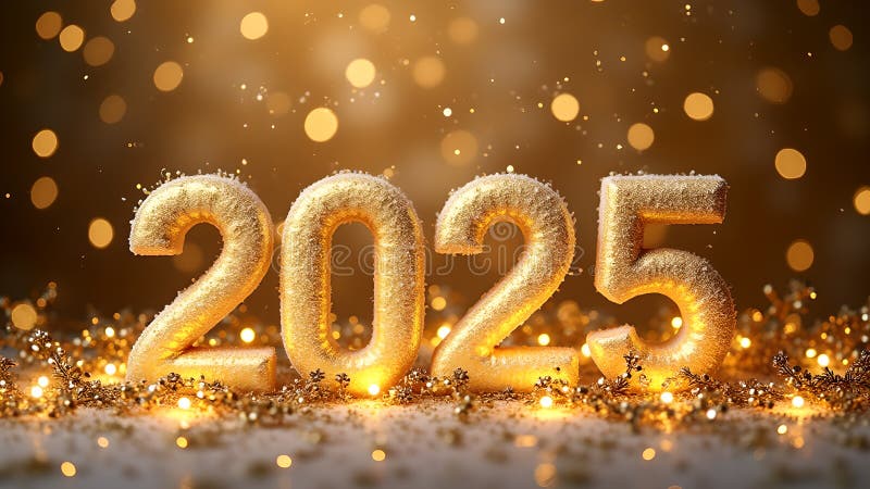Golden 2025 New Year Celebration. Concept of Hope, Future, and ...