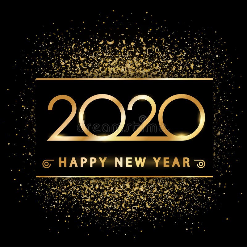Golden New Year 2020 on Gold Dust - Vector Stock Photo - Image of event ...