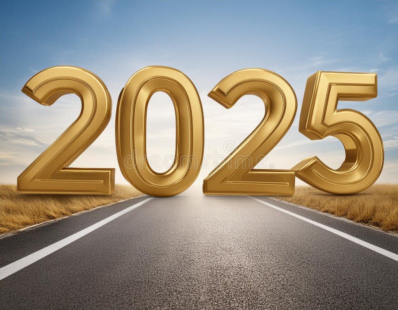 2025 Golden New Year Symbol 3d-illustration Stock Illustration ...