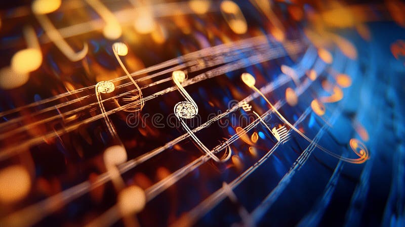 Golden Notes Musical Pattern Abstract Concept Stock Image - Image of ...