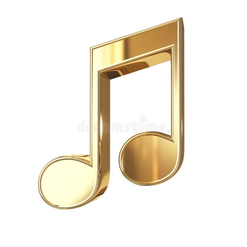 Musical Note 3D. Icon Isolated Stock Illustration - Illustration of ...