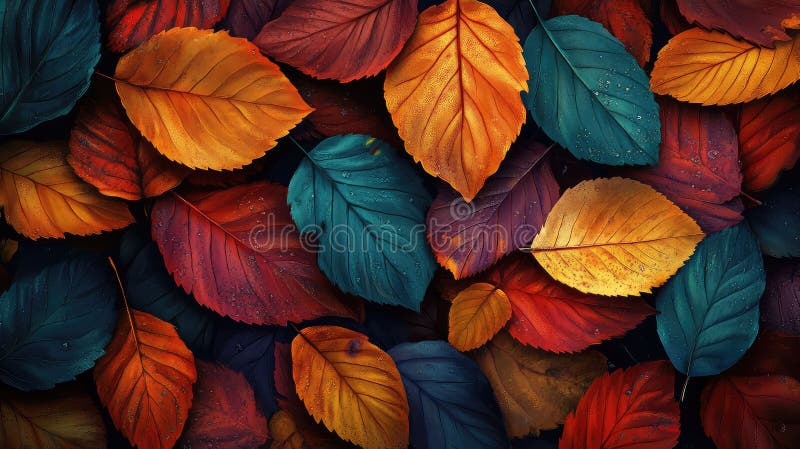 Golden november leaves stock illustration. Illustration of fallen - 393582425
