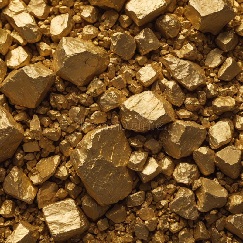 Golden Nuggets Raw Wealth from the Earth Stock Illustration ...