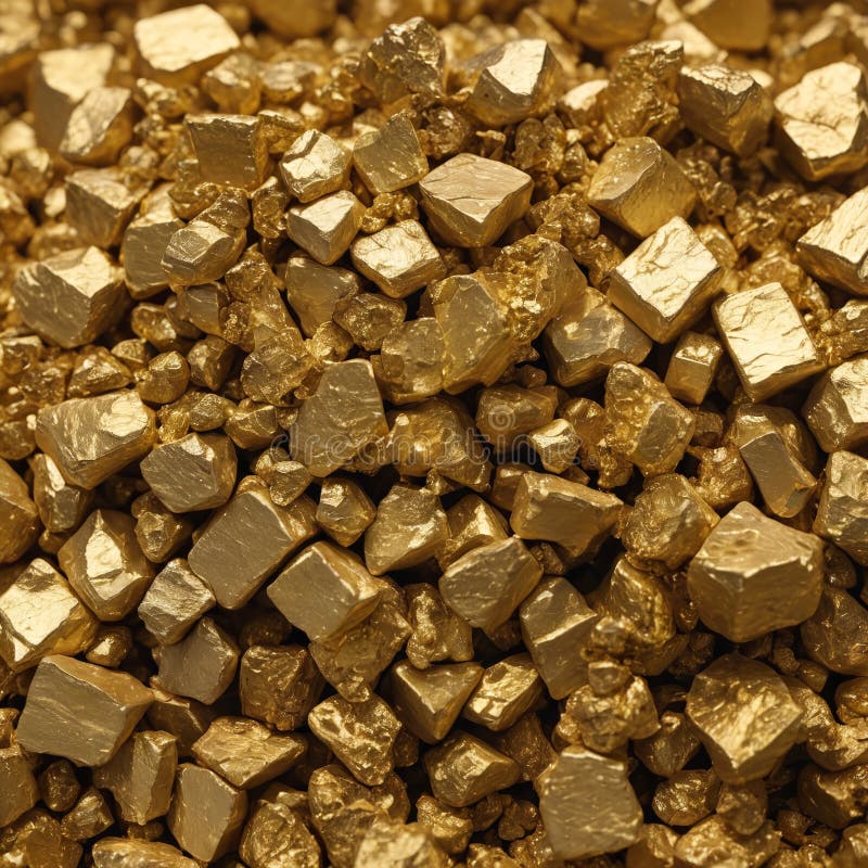 Golden Nuggets Raw Wealth from the Earth Stock Illustration ...