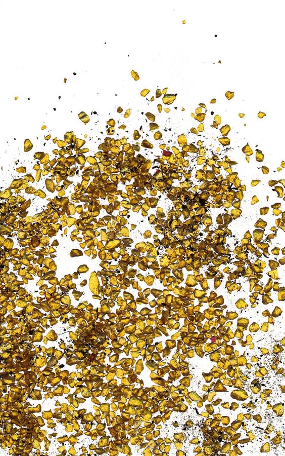 Golden Nuggets in Transparency Stock Image - Image of golden, black ...