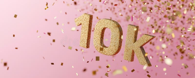 Golden Number Balloons 10K stock illustration. Illustration of follower ...