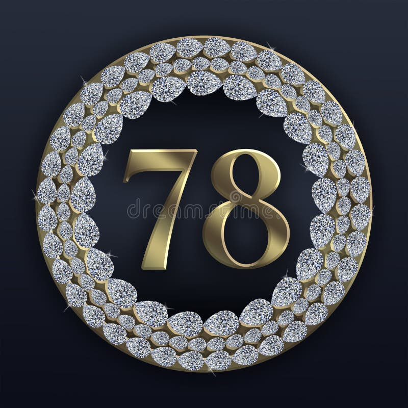 Olden Number "78" Centered within an Ornate Circular Frame. Stock ...