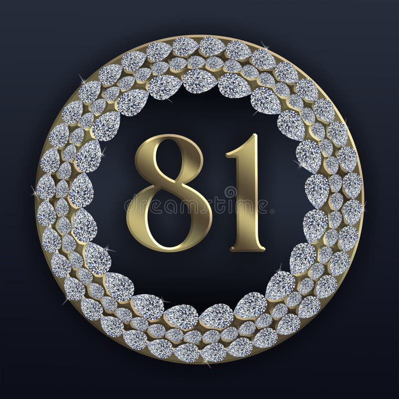 Olden Number "81" Centered within an Ornate Circular Frame. Stock ...