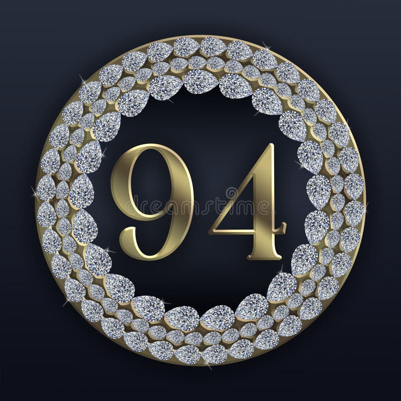 Olden Number "94" Centered within an Ornate Circular Frame. Stock ...