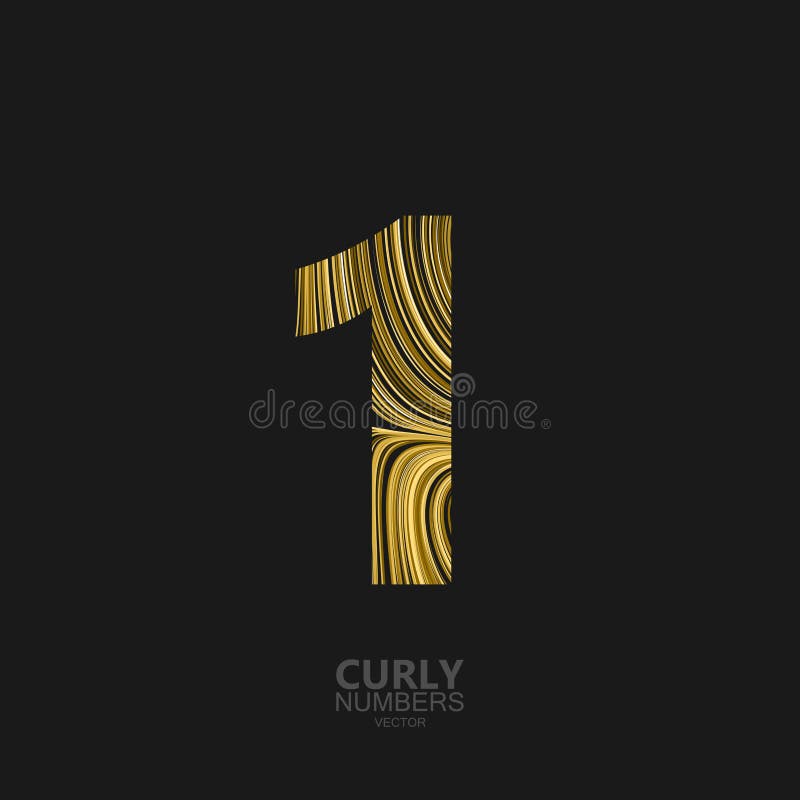 Golden number 1 stock vector. Illustration of marble - 80953236