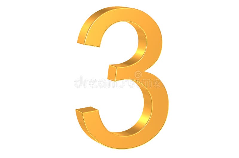 3d Golden Number 3 Stock Illustrations – 751 3d Golden Number 3 Stock ...