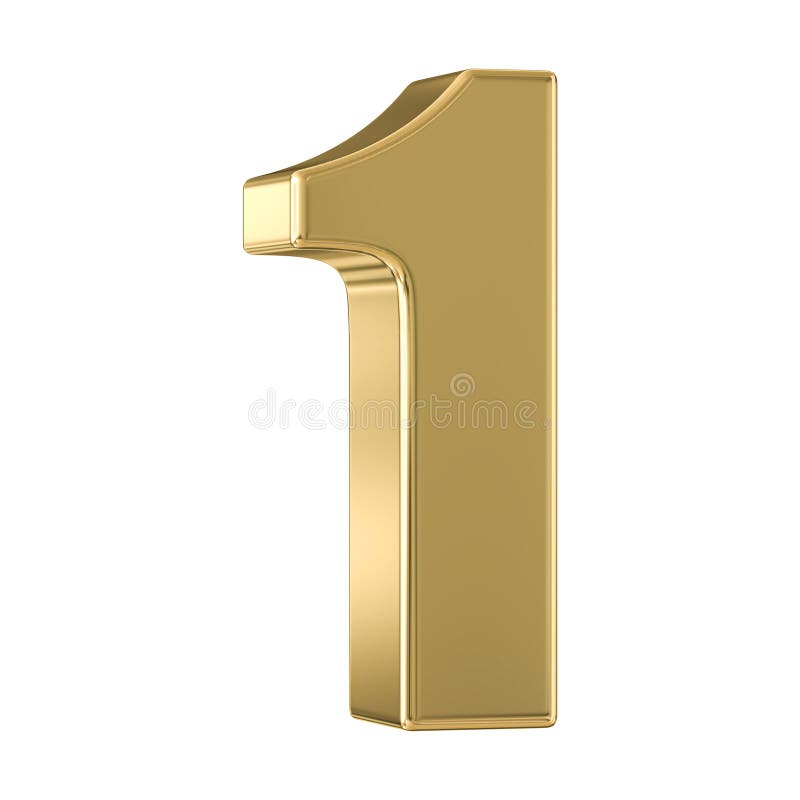 Golden 3D Number 1 stock illustration. Illustration of millennium ...