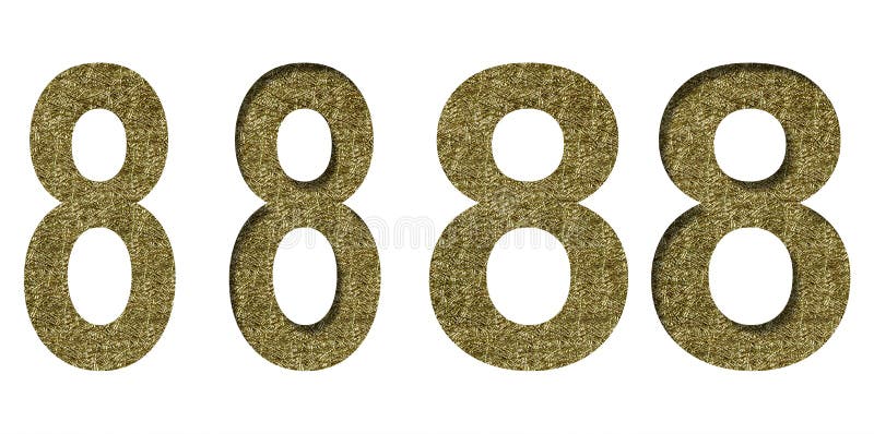 Golden Number 8, Eight Cut Out of White Paper on the Backdrop of a ...
